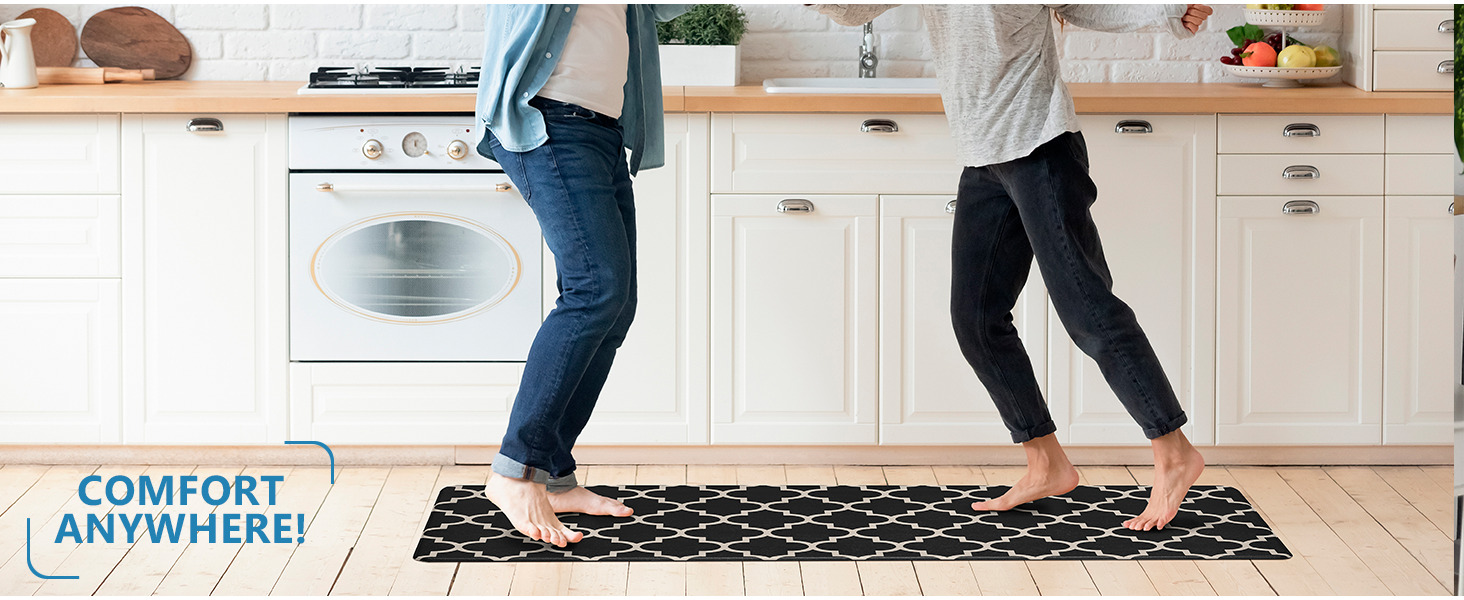Non-Slip Waterproof Padded Anti-Fatigue 2-Piece Kitchen Mat | Comfilife